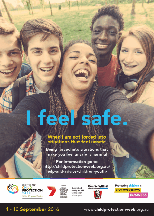 2016 I Feel Safe Poster – Queensland Child Protection Week
