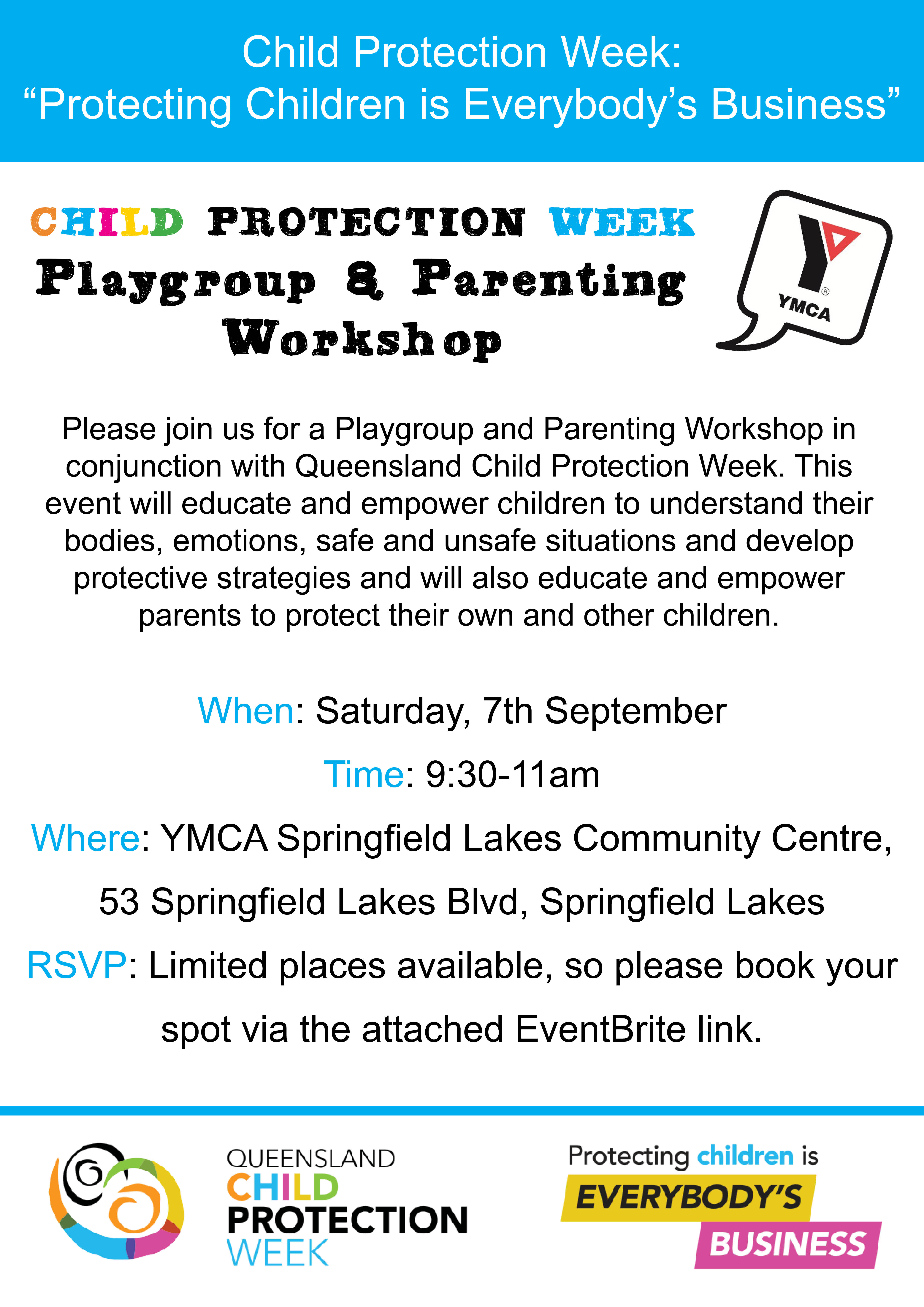 YMCA Child Protection Week Playgroup Parent Workshop Child 